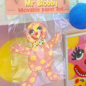 Mr Blobby 90's Inspired Movable Paper Doll - Horror, Craft, Collectible ...