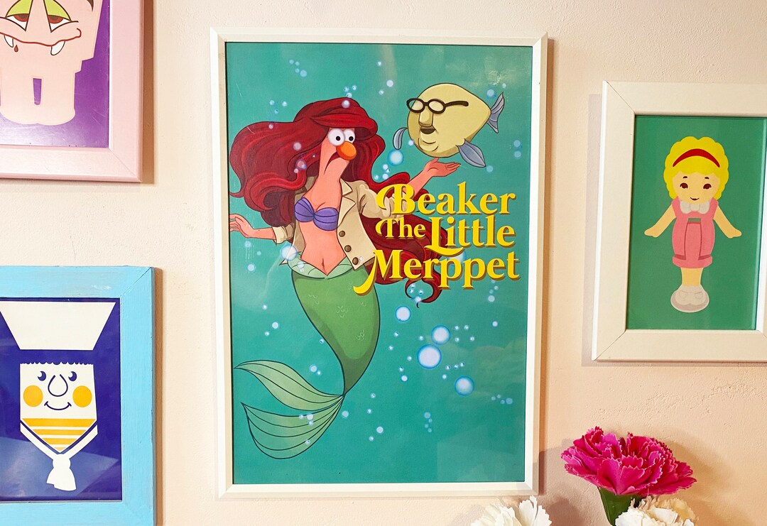 The Muppets Inspired Beaker & Bunsen Mermaid A4 Print - Under the Sea ...