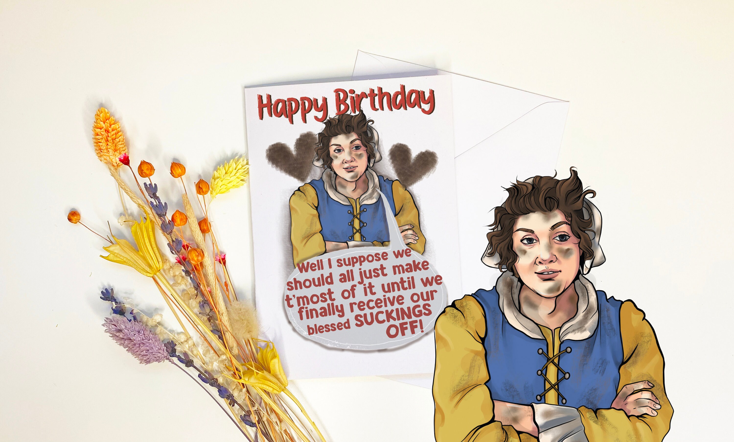 Happy Birthday - Sucked off Mary From TV Show Ghosts Inspired Card ...