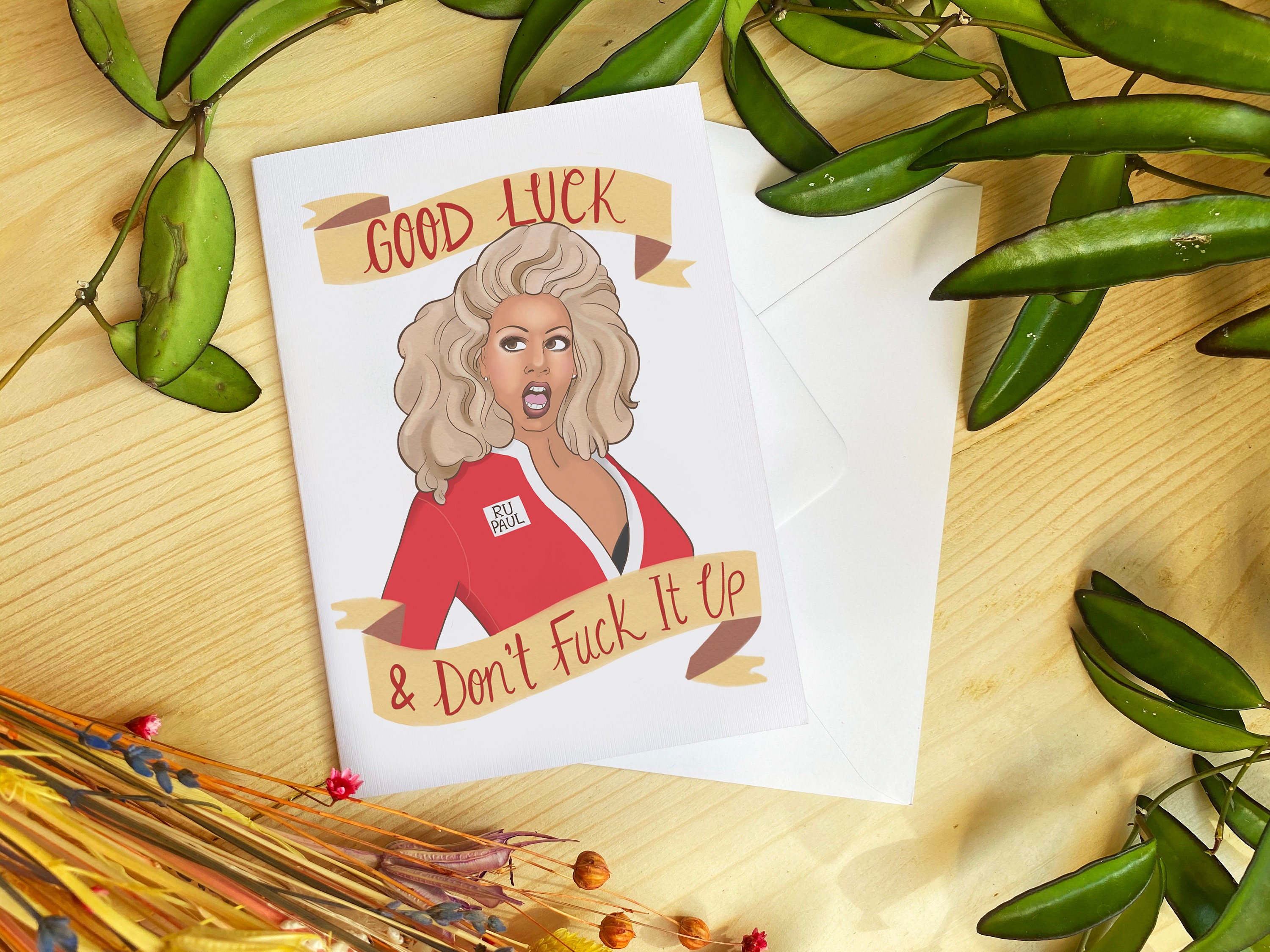 Ru Paul Drag Queen Inspired Good Luck Greetings Card - Etsy UK
