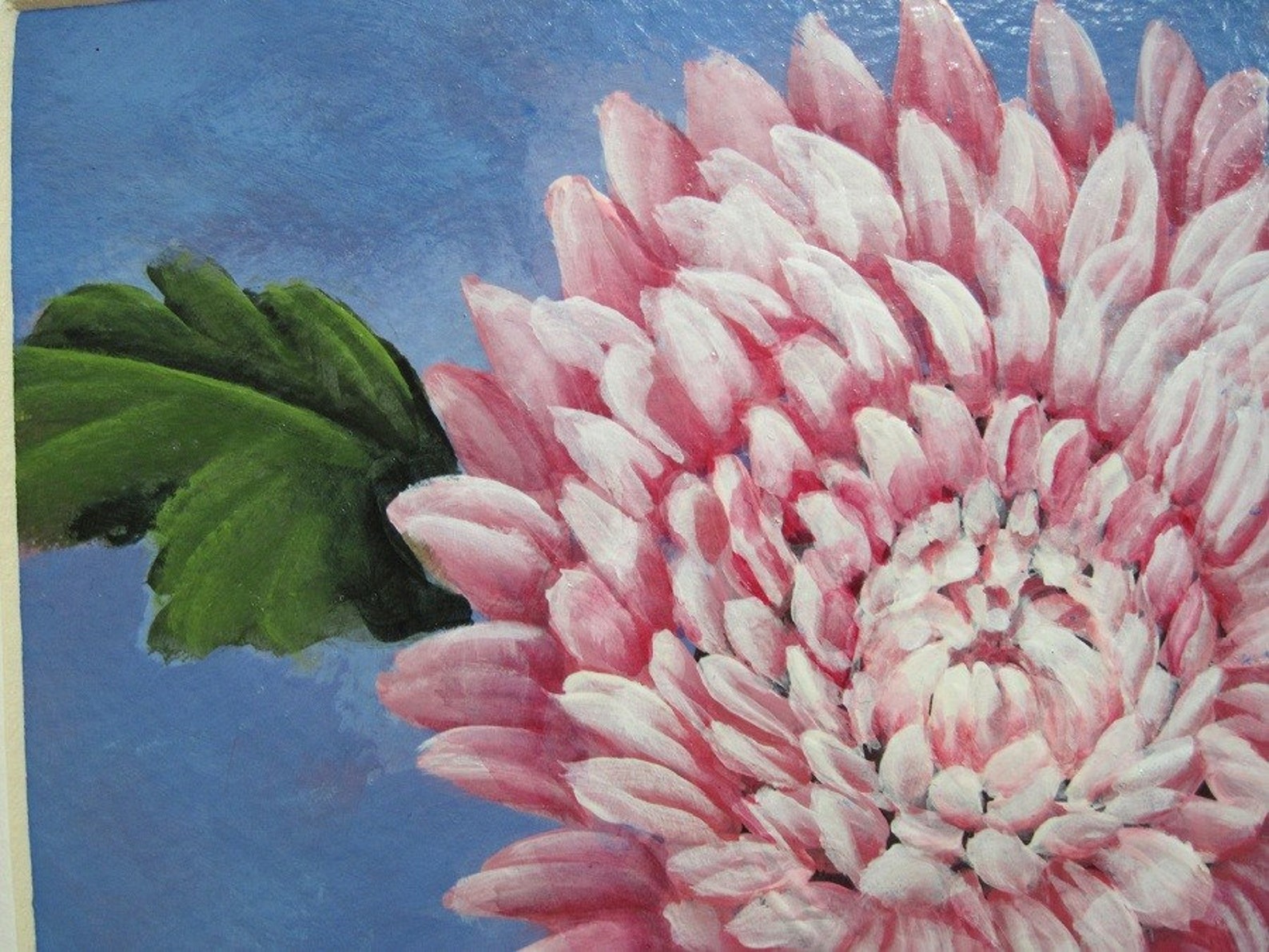 Fall Mums Painting Original Acrylic Painting 7 X 7 Matted 11 X 14