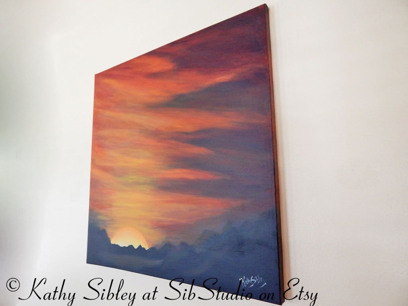 Morning Sunrise Painting, Original Acrylic Painting, 20 X 20 Inches ...