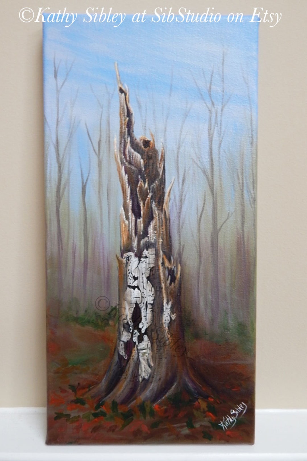 Sycamore Tree Painting, Original Acrylic Painting, 8x 16 Inches ...