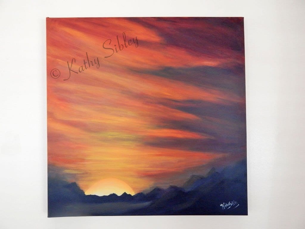 Morning Sunrise Painting, Original Acrylic Painting, 20 X 20 Inches ...