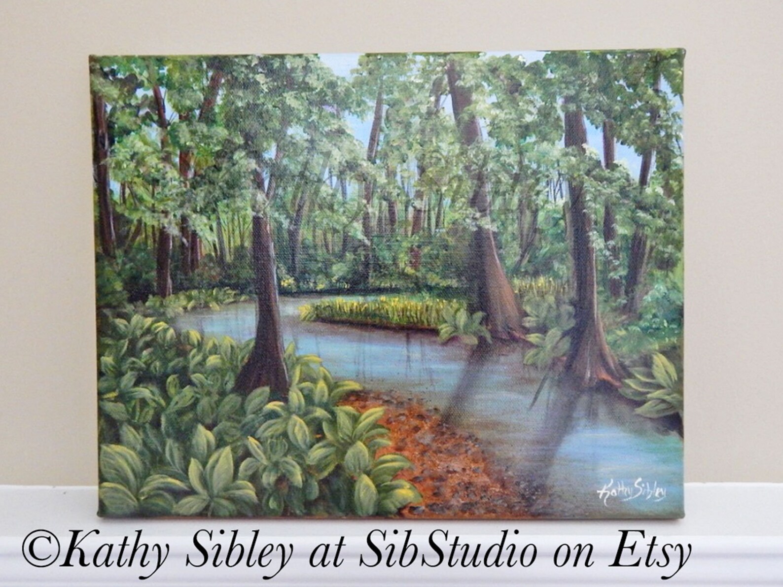 Spring Creek Painting, Original Acrylic Painting, 14 X 11 Inches Canvas ...