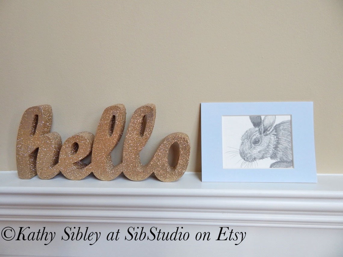 Peekaboo Bunny Drawing, Original Drawing, Matted 5 X 7 Inches, Bunny ...