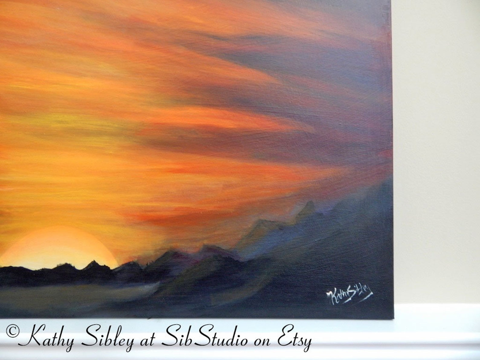 Morning Sunrise Painting, Original Acrylic Painting, 20 X 20 Inches ...