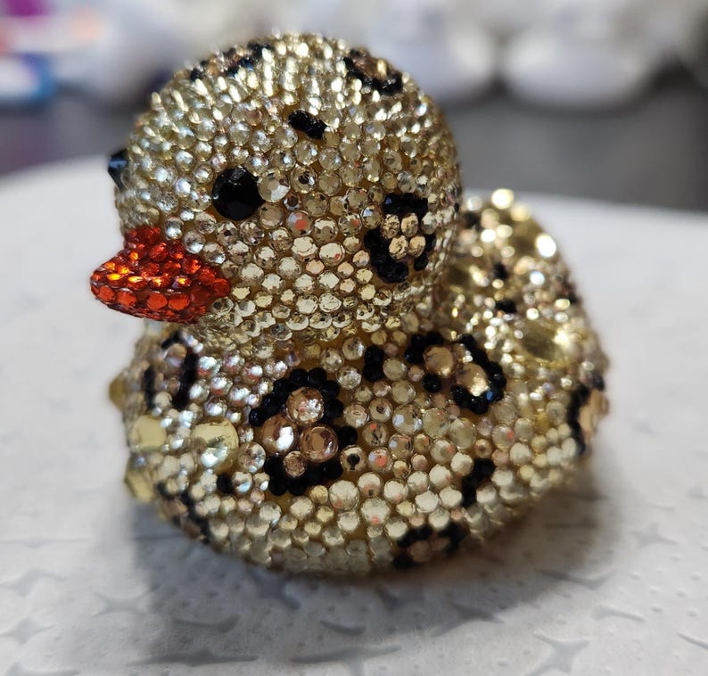 Rhinestone Duck: Single-tone Sparkle Figurine - Etsy