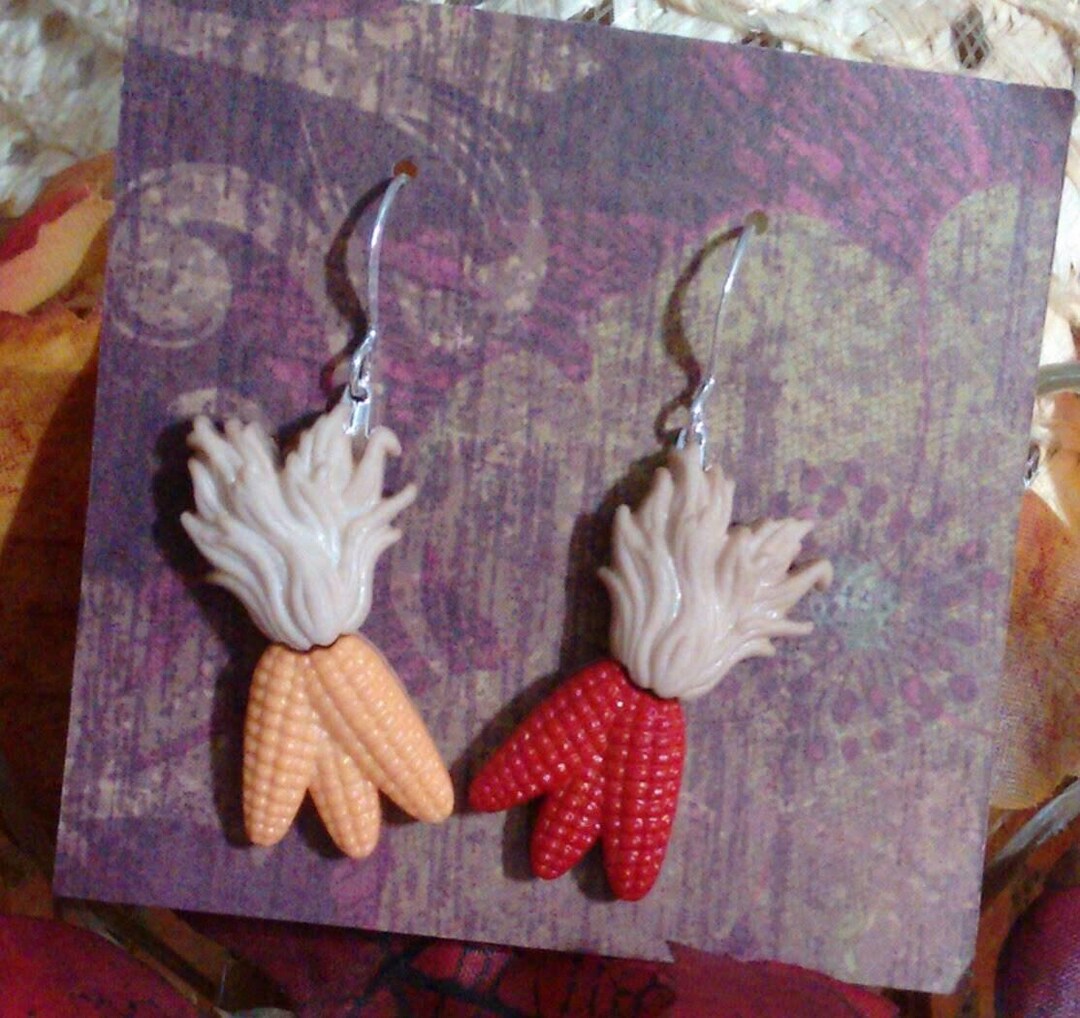 Colorful Fall Corn Earrings – Hypoallergenic Thanksgiving Jewelry - Etsy