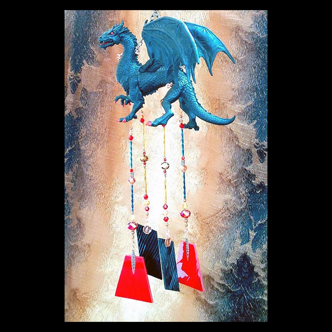 Dragon Wind Chime Garden Art for Fairy Gardens, Lovers of Fantasy ...