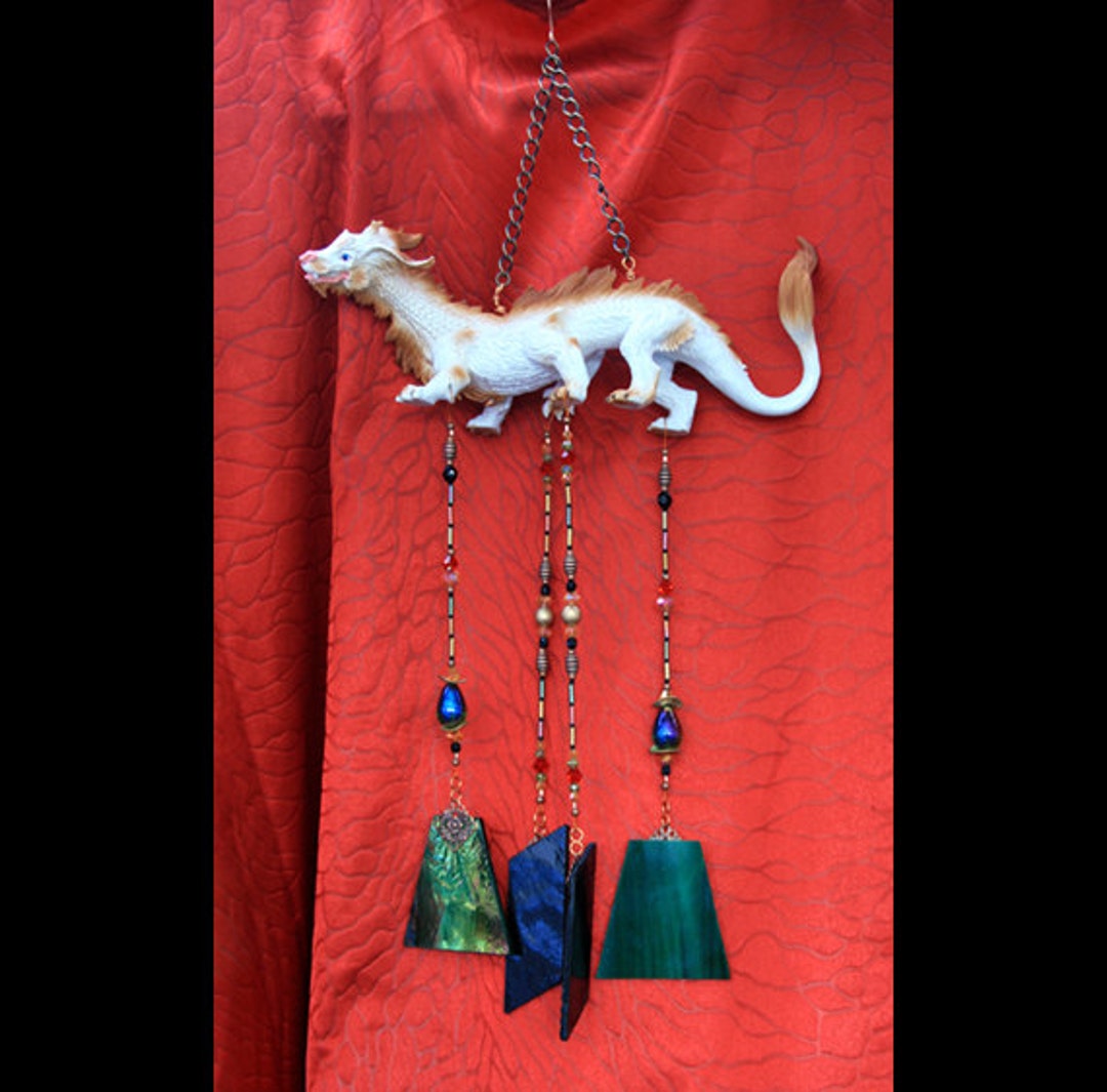 Dragon Wind Chime, Dragon Glass Wind Chime, Dragon Sun Catcher ...