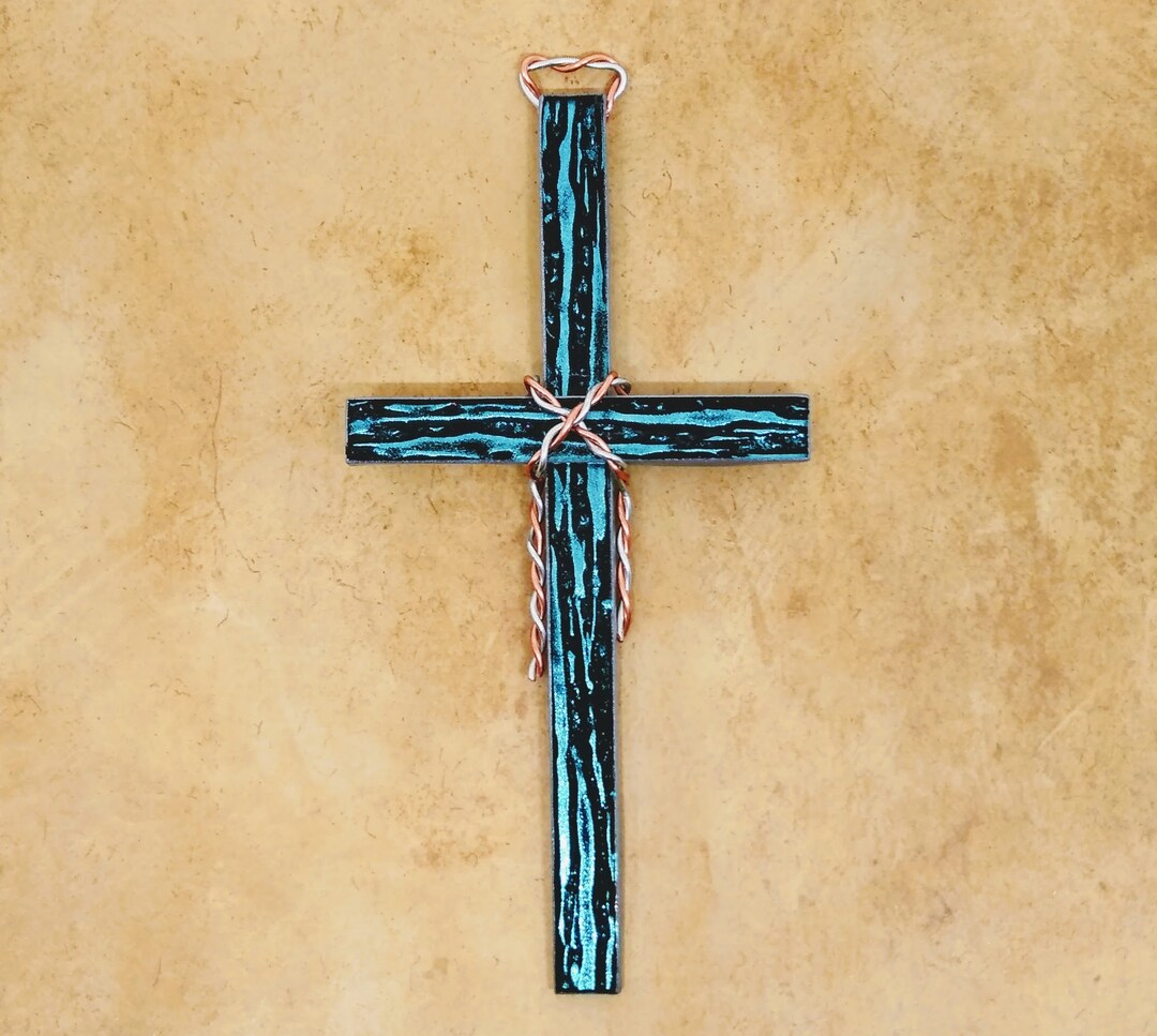 Blue Wall Cross, Cross Ornament, Wall Hanging, Stained Glass Cross ...