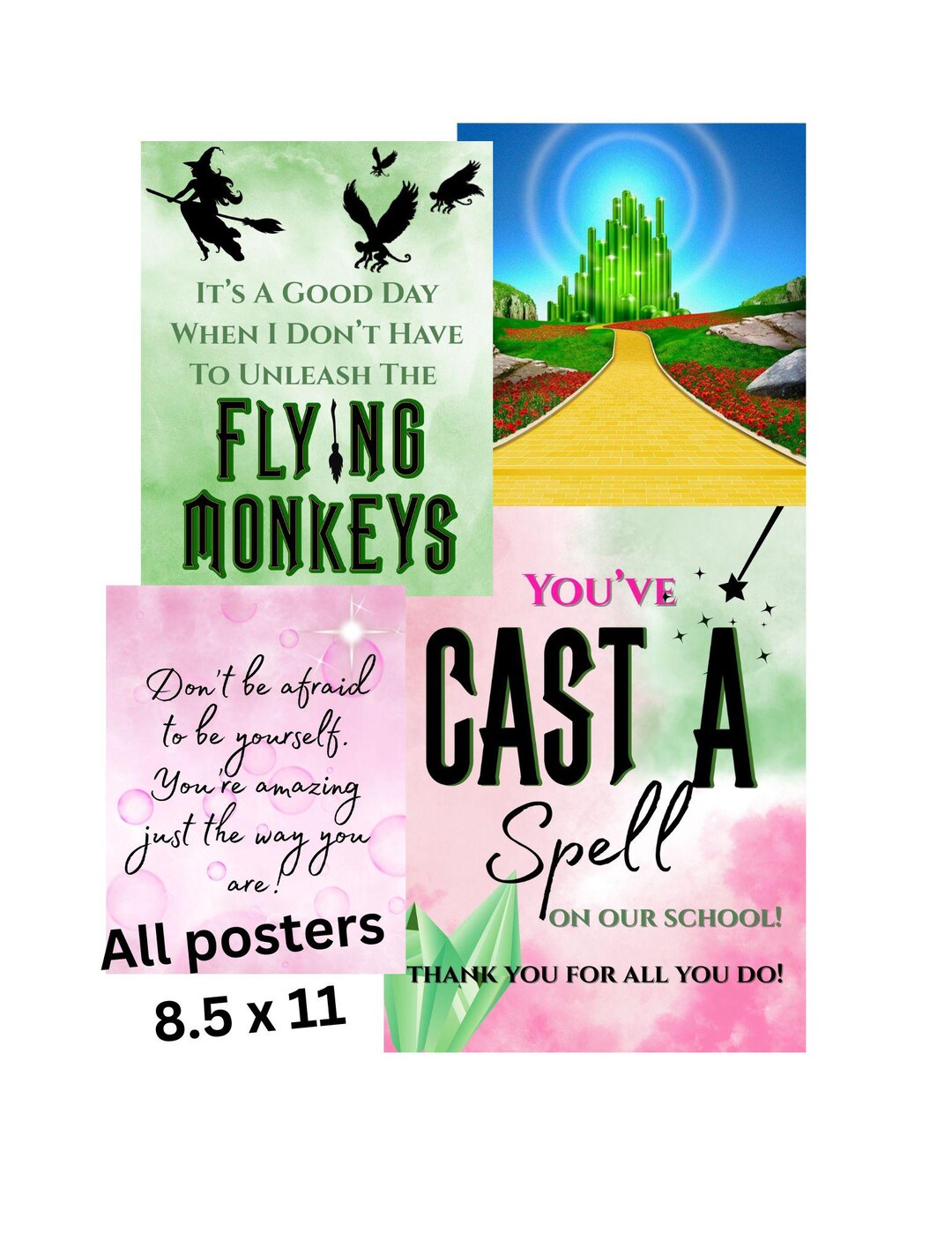 Wicked Themed Teacher Appreciation Posters – Printable Staff Morale ...