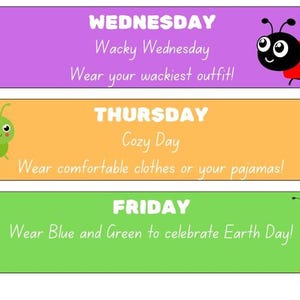 Spring Spirit Week Template - Etsy