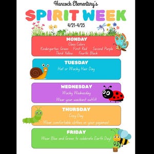 Spring Spirit Week Template - Etsy