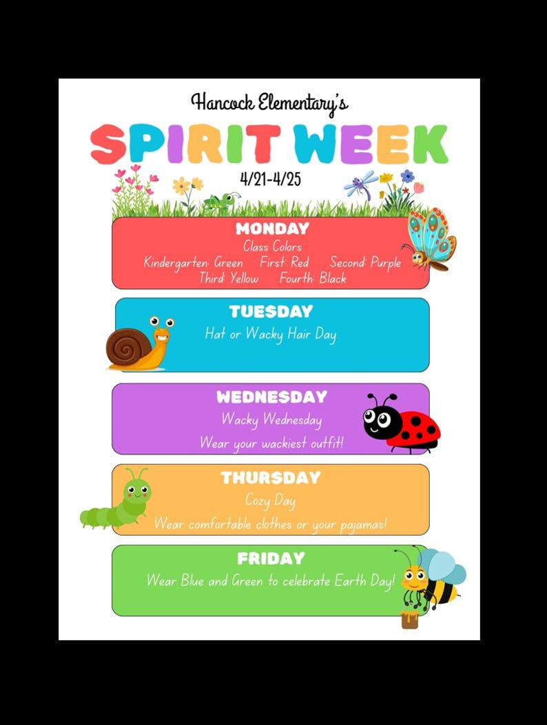 Spring Spirit Week Template - Etsy