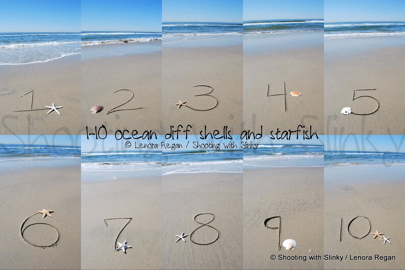 BEACH TABLE Numbers - 1 Thru 10 Written in the Real Beach Sand ...