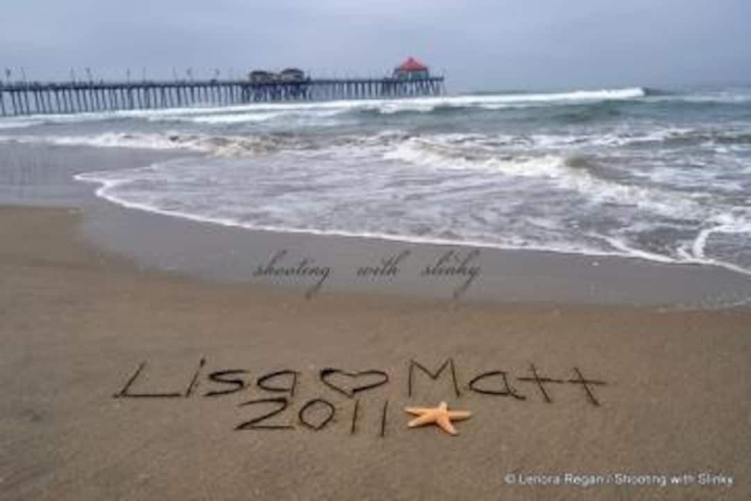 JPEG SAND WRITING - Landmark Huntington Beach Ocean Scenery, Writing in ...