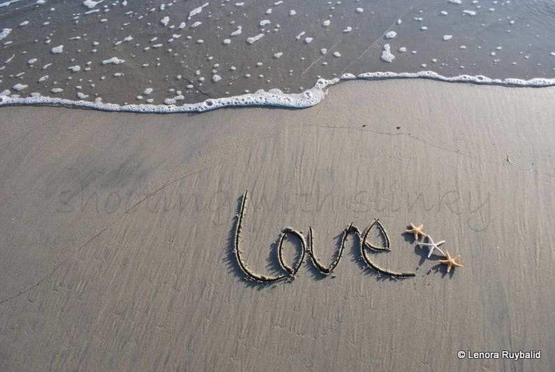 LOVE, Starfish, Writing in the Sand, Instant Download - Etsy Denmark