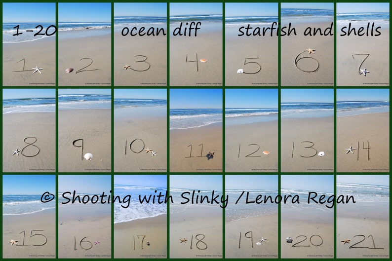20 BEACH TABLE Numbers - Real Beach Sand Photograph, Sand Writing ...
