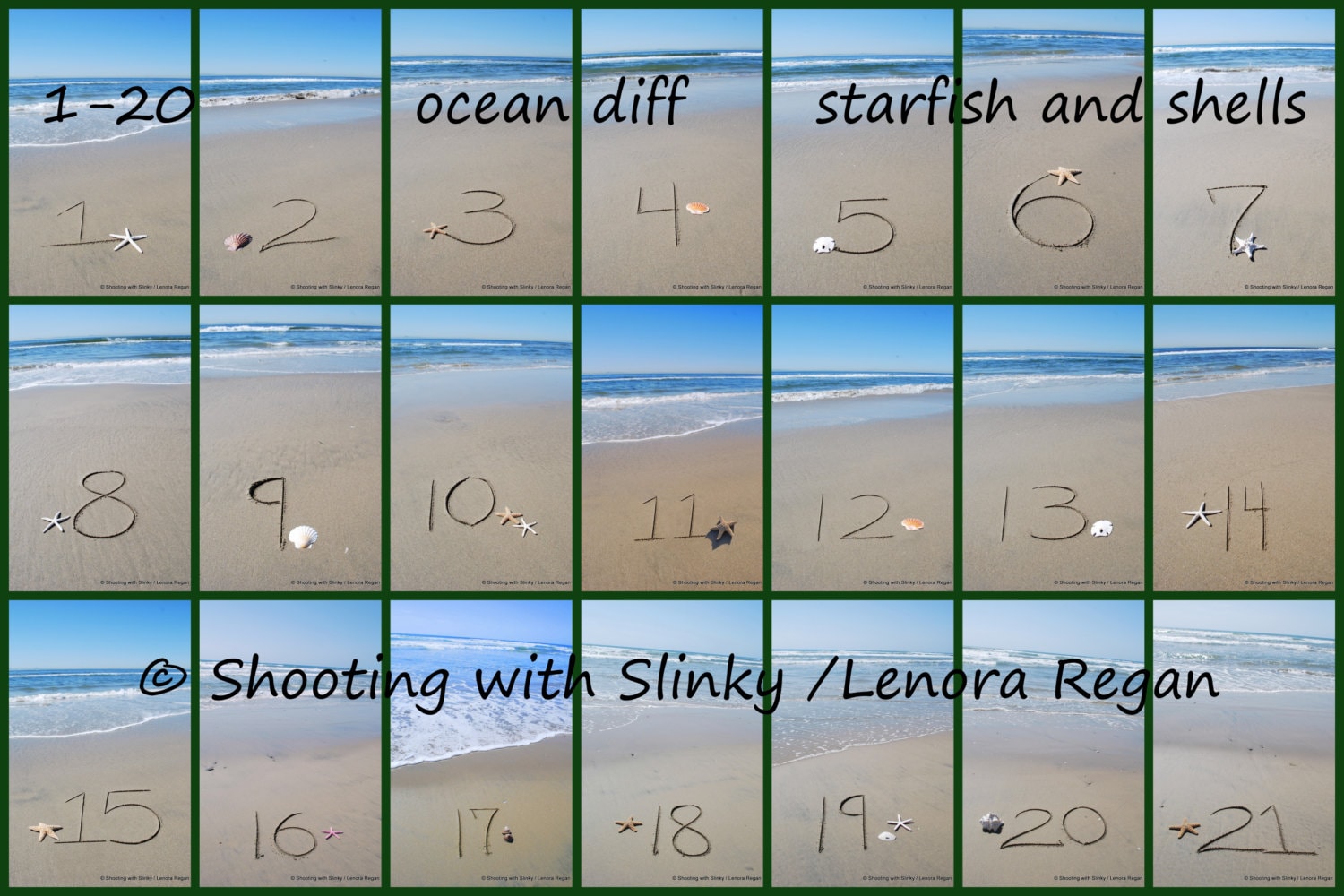 20 BEACH TABLE Numbers - Real Beach Sand Photograph, Sand Writing ...