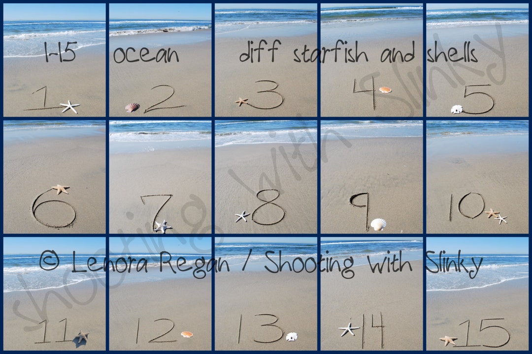 15 BEACH TABLE Numbers - Written Real Beach Sand Photograph Sand ...