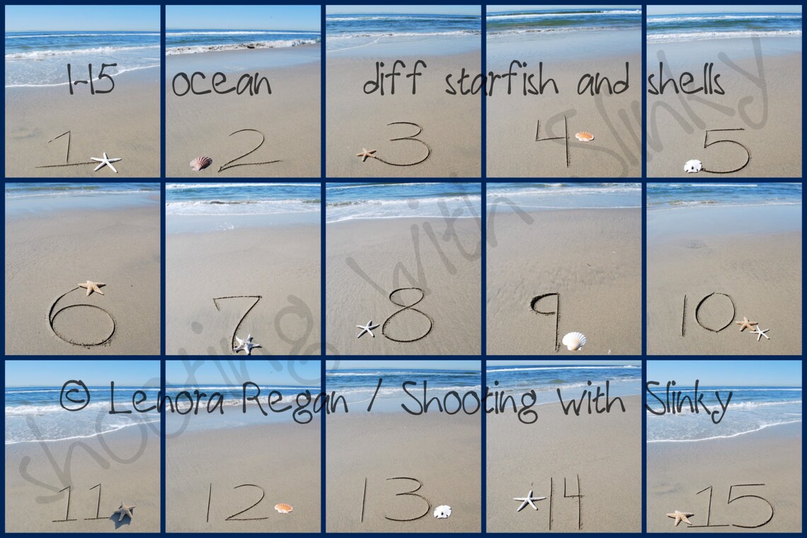 15 BEACH TABLE Numbers - Written Real Beach Sand Photograph Sand ...