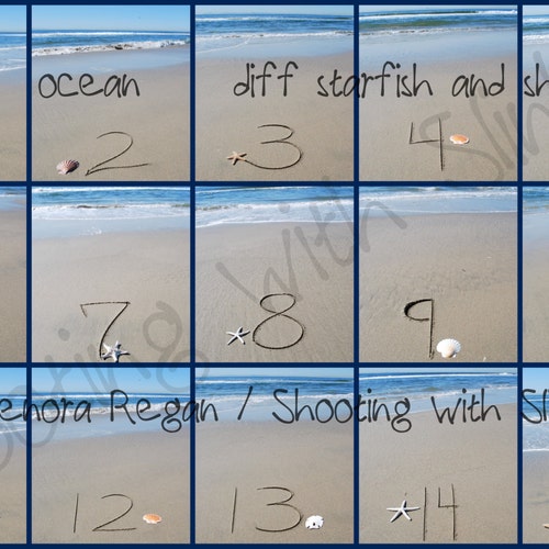 15 BEACH TABLE Numbers Written Real Beach Sand Photograph | Etsy