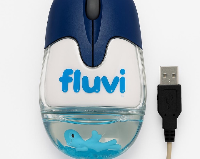 Vintage Fluvi Mouse With Floating Mascot – Rare USB Wired Mouse From ...
