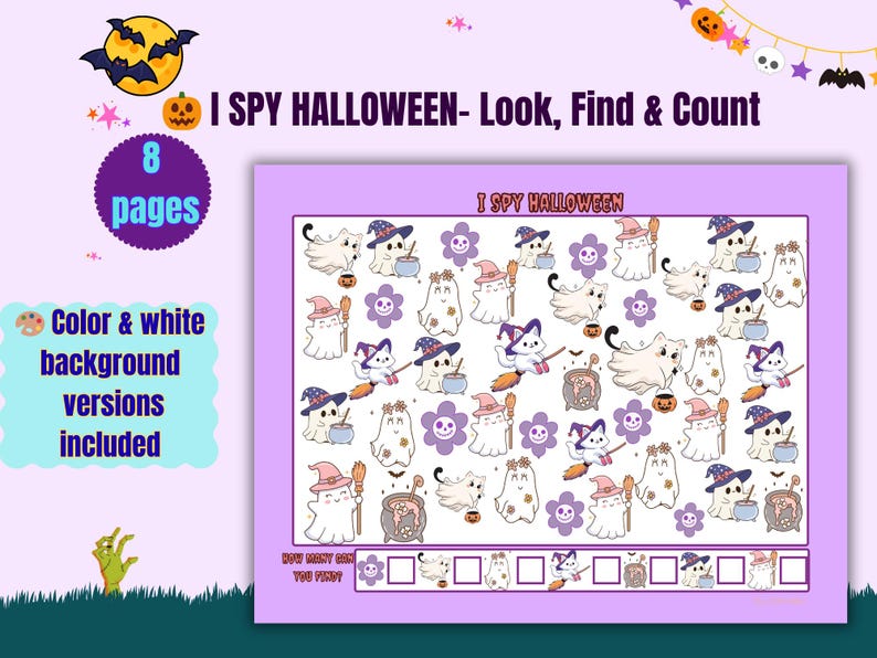 Halloween I Spy Game Printable Activity for Kids, Ispy Game - Etsy ...