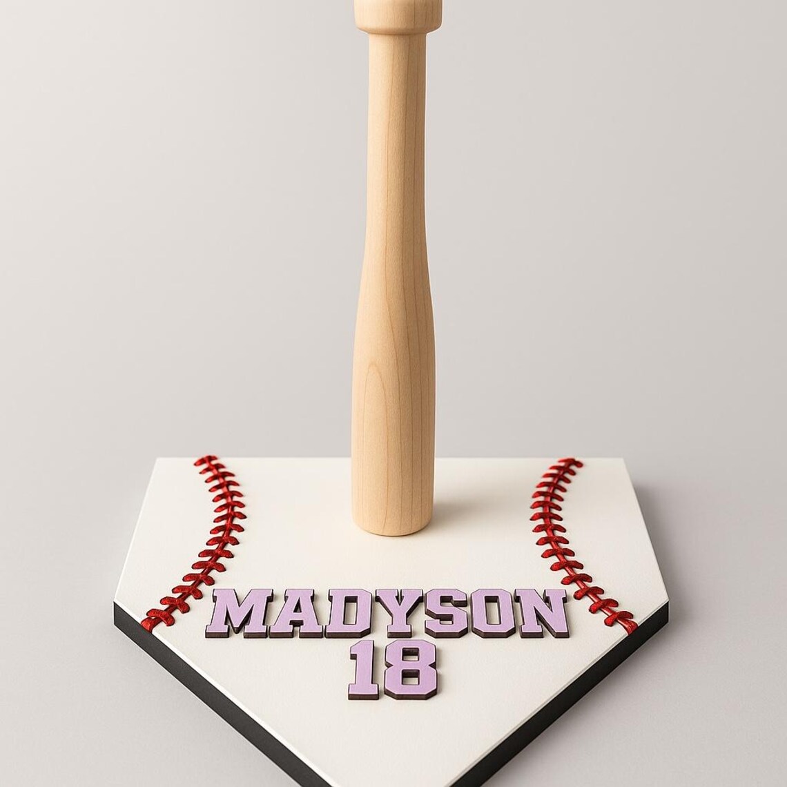 Personalized Baseball Ring Display | Mini Bat & Home Plate Stand - Etsy