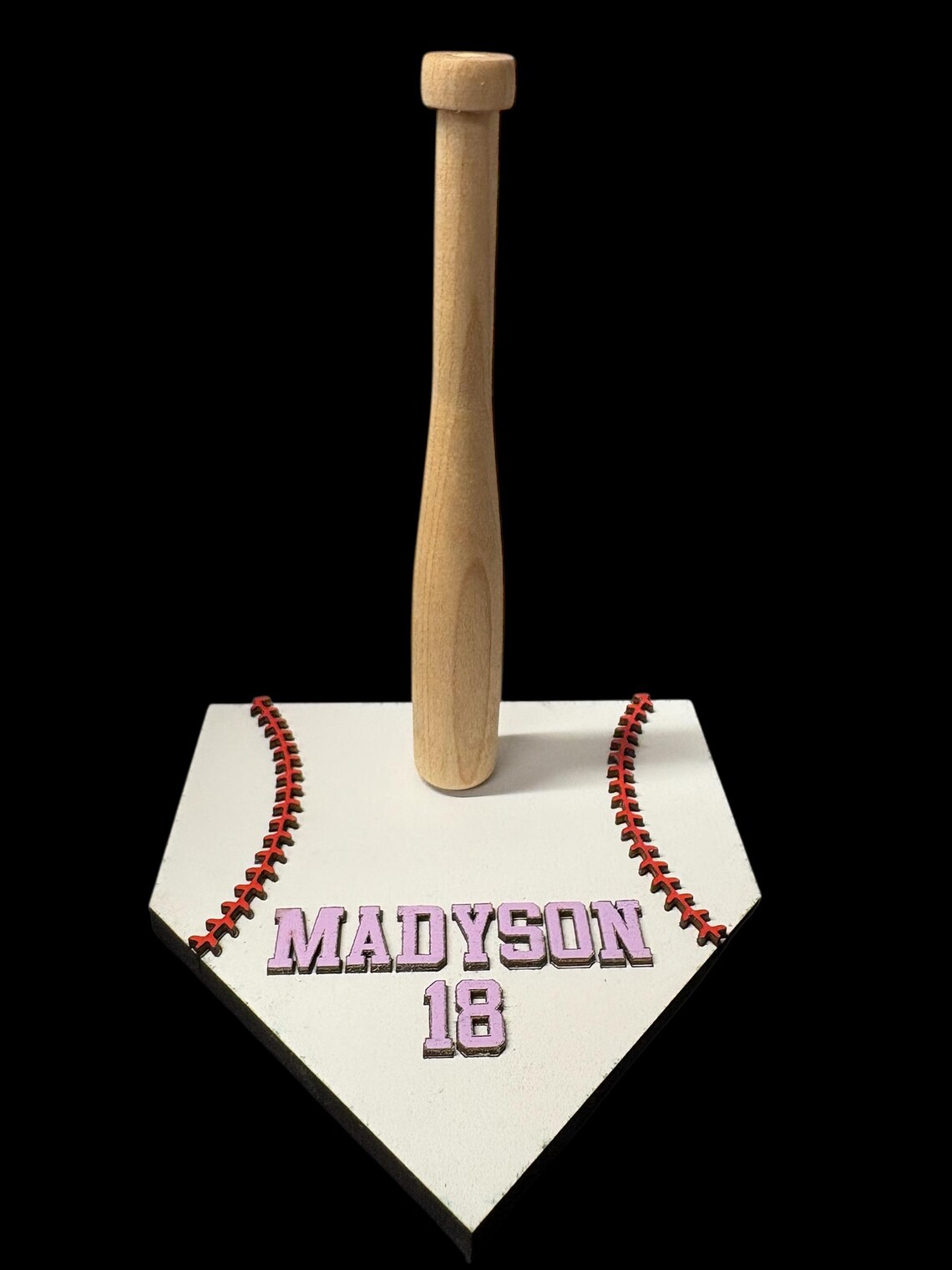 Personalized Baseball Ring Display | Mini Bat & Home Plate Stand - Etsy