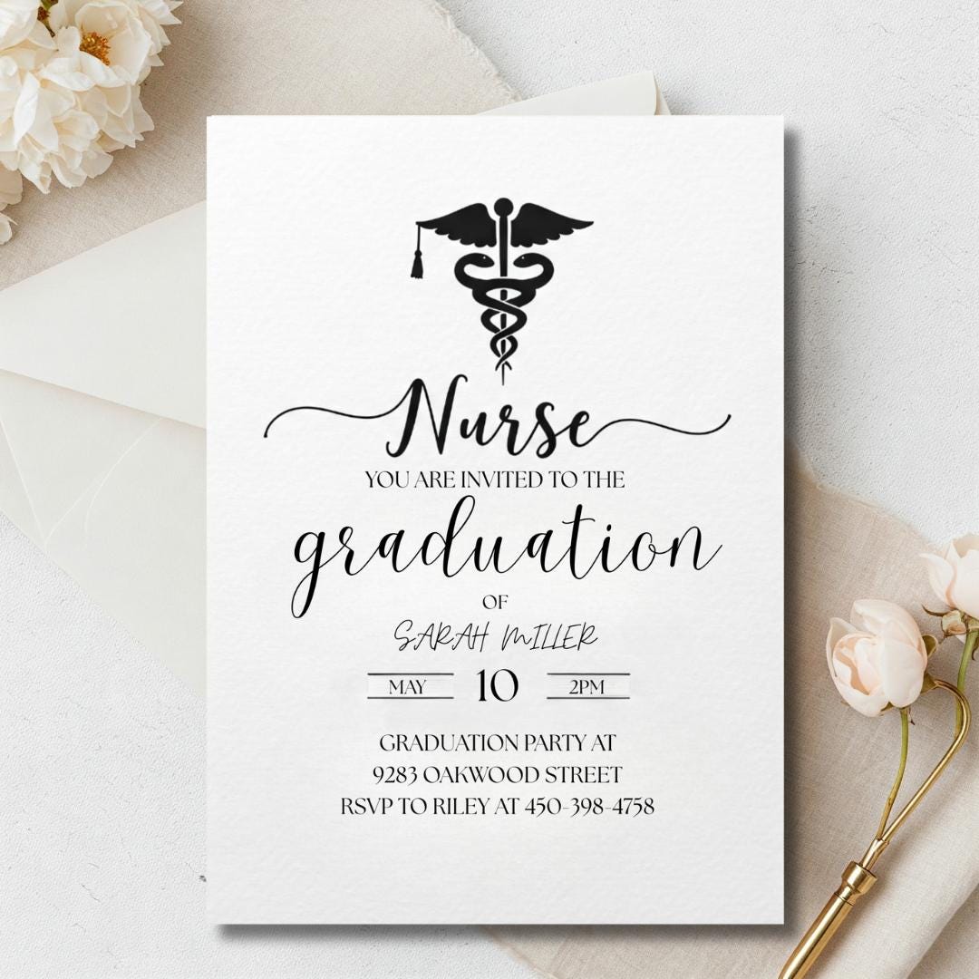 Nursing School Graduation Party Invitation Template, Nursing School ...