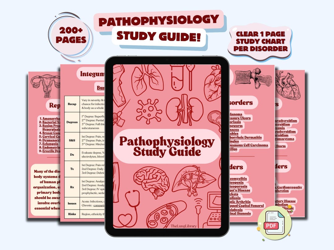 Pathophysiology Study Guide | Disorder Review | Pathology | Cheat ...