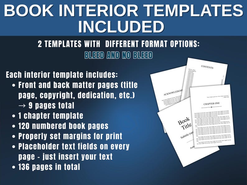 6x9" Paperback KDP Book Cover & Interior Templates Canva | 50, 60, 70 ...