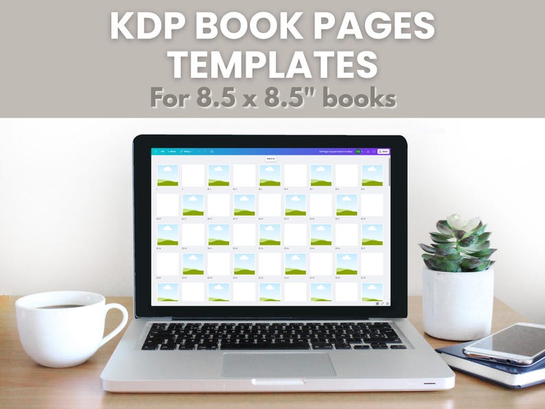 8.5x8.5" KDP Book Pages Template for Canva | Interior Design Template ...