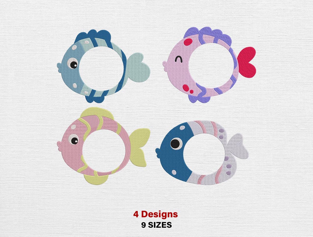 Fish Frame Embroidery Design, Photo Applique (digital Download) - Etsy