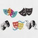 Happy Face Sad Face Embroidery Design, Comedy/tragedy Mask, Trendy Mask ...