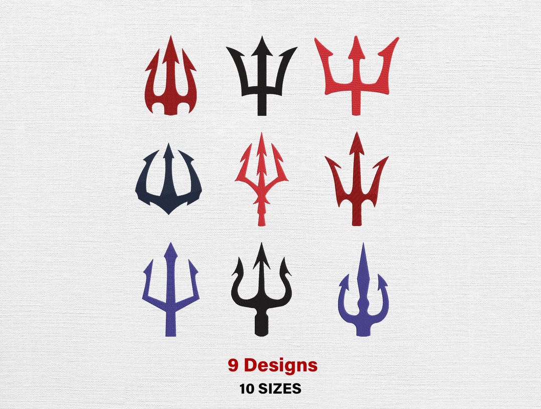 Trident Embroidery Design, Poseidon Spear, Greek Symbol (machine ...