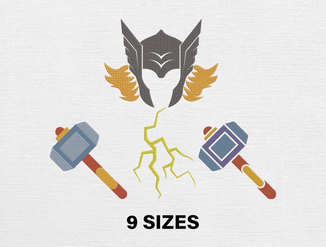 Thor's Hammer Embroidery Design: Mjolnir, Norse Mythology (9 Sizes ...