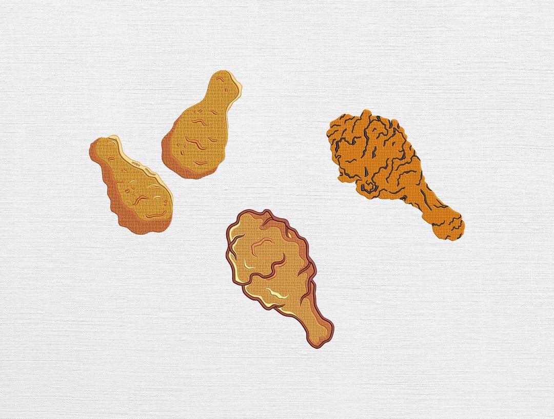 Fried Chicken Embroidery Design: Drumsticks Pattern, 9 Sizes (instant ...