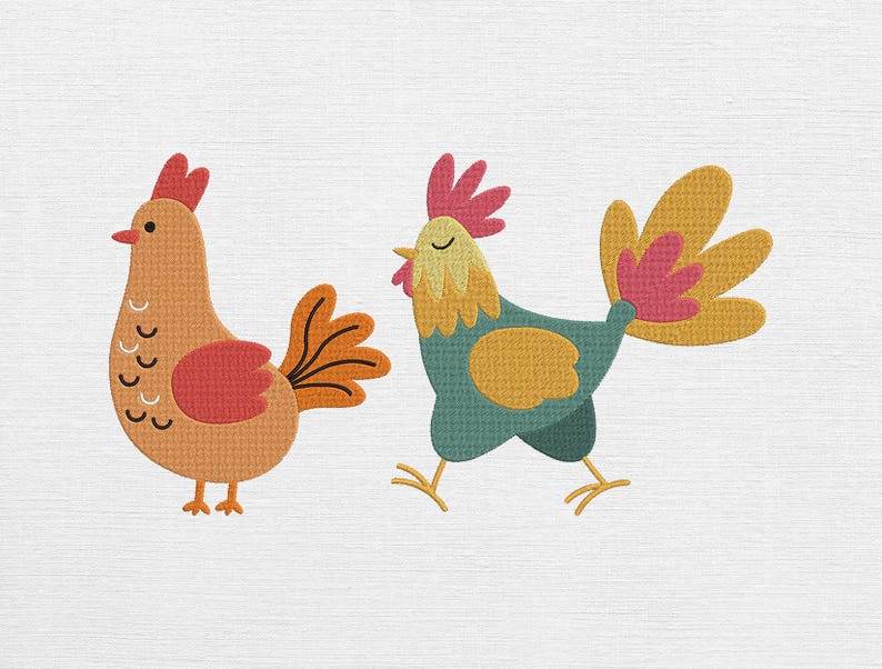 Chicken Machine Embroidery Design – Birds Pattern File (11 Sizes ...