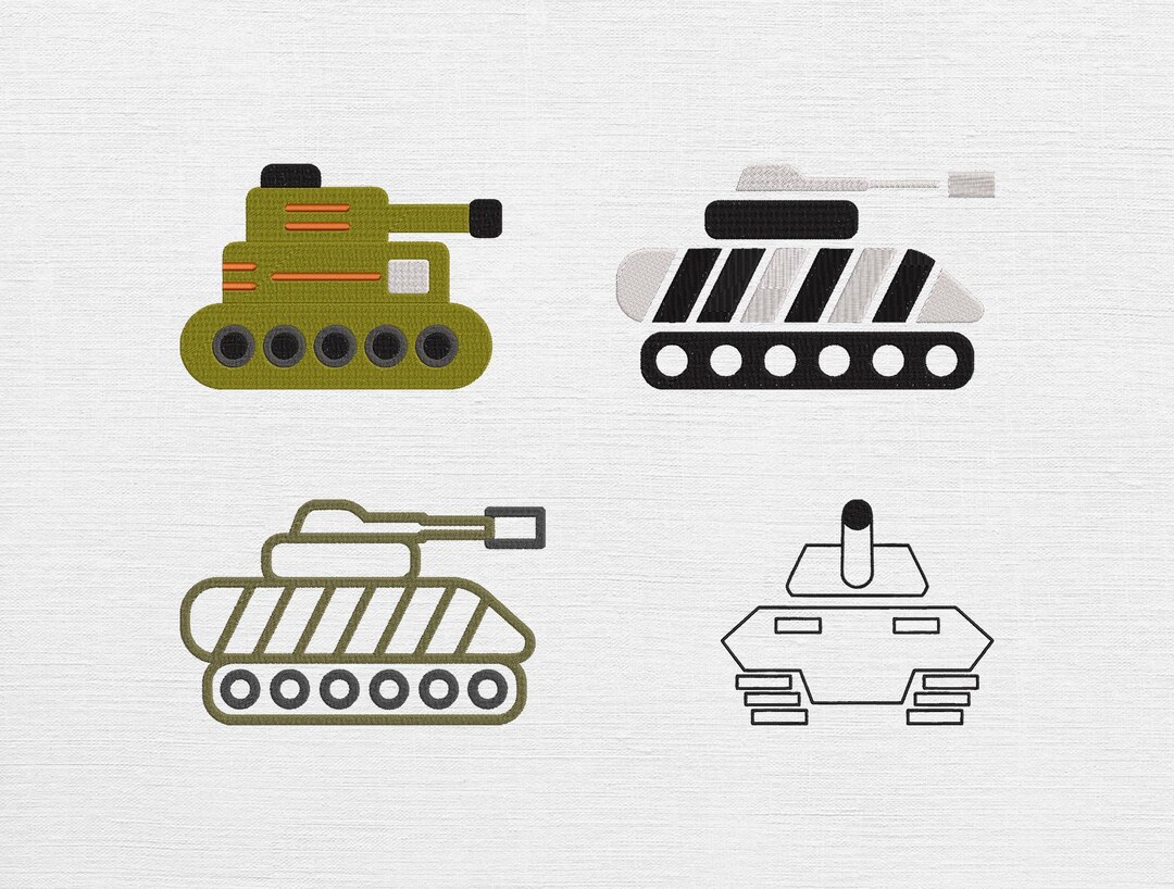 Military Tank Embroidery Design Bundle: Machine Embroidery Pattern ...