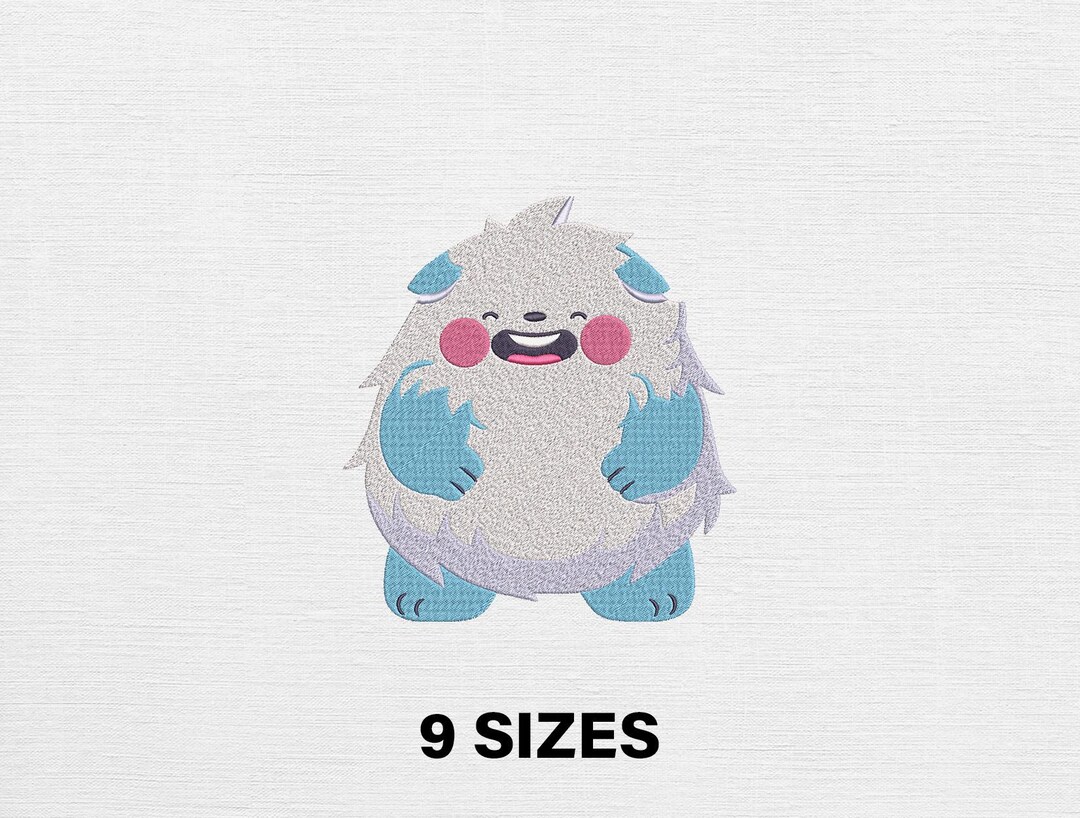 Yeti Machine Embroidery Design – Smiling Abominable Snowman Pattern (9 ...