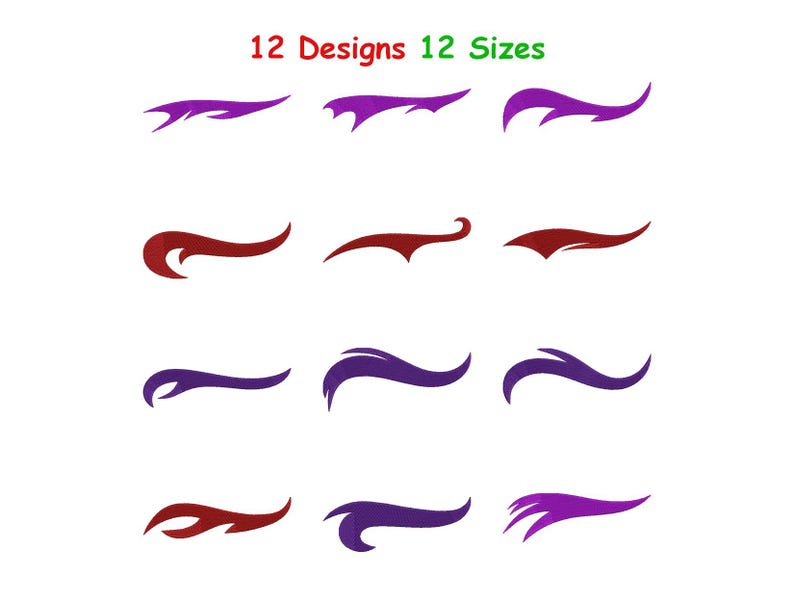 Mini Swoosh Embroidery Design, Font Tail Embroiery Design , Swirl ...