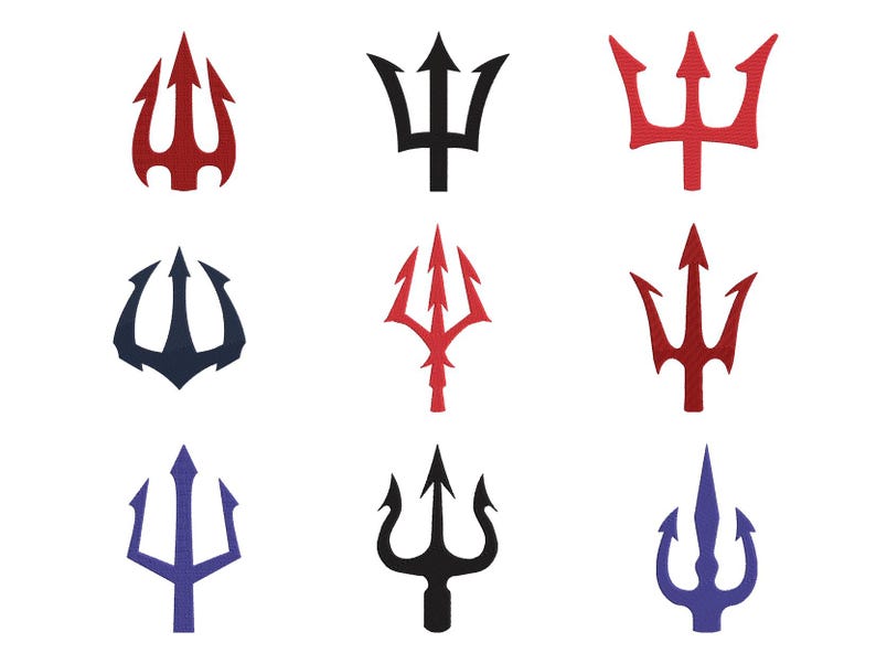 Trident Embroidery Design, Poseidon Spear, Greek Symbol (machine ...