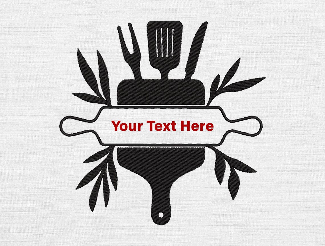 Kitchen Utensils Split Frame Machine Embroidery Design - Baking Tools ...