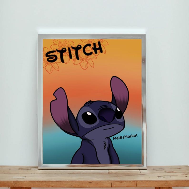 Stitch Digital Print Artwork Stitch Character Print Poster Print Out ...