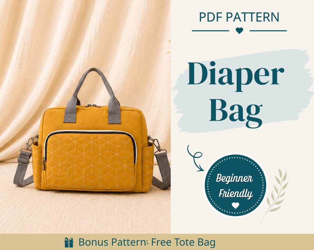 Diaper Bag Sewing Pattern | Sewing Bag Pattern | Beginner Pattern | Bag ...