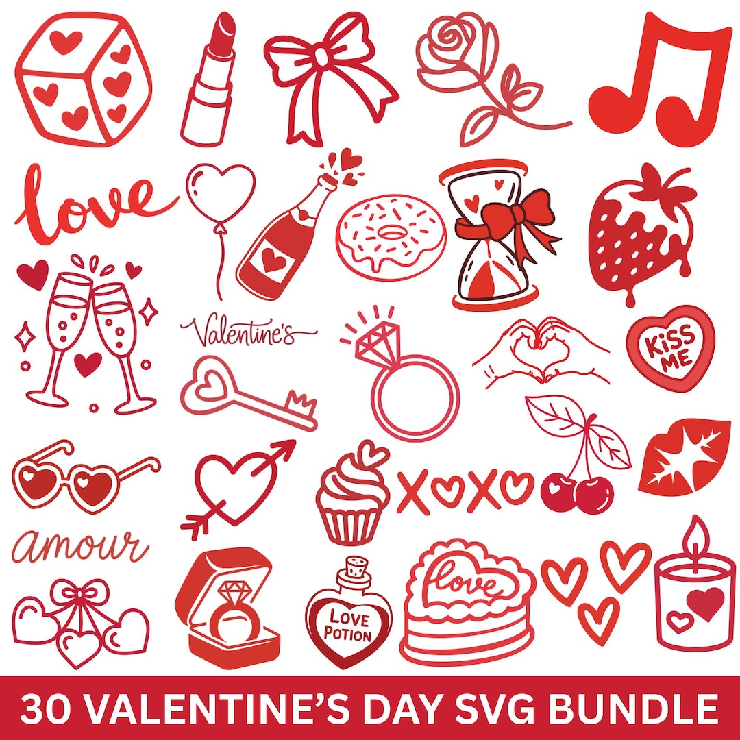 30 Valentines Day Svg Bundle, Valentine Shirts Svg, Valentine Gift, Be ...